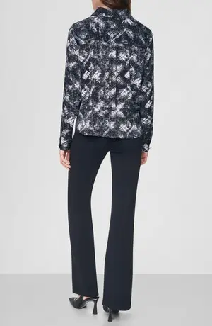 Dkny Print Twist Front Shirt - Refracted Lights