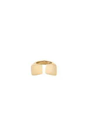 UNODE50 18k -plated Ring With Smooth Finish And Square Shape