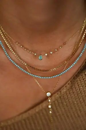 BEADS BY TARA Turquoise Everyday Tennis Necklace