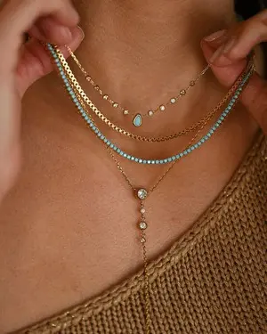 BEADS BY TARA Turquoise Everyday Tennis Necklace