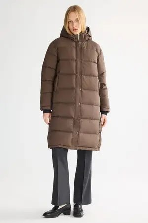 OROLAY Puff-o® Mid-length Down Puffer Jacket - Coffee