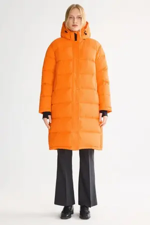 OROLAY Puff-o® Mid-length Down Puffer Jacket - Orange