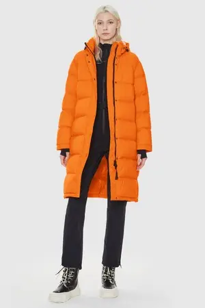 OROLAY Puff-o® Mid-length Down Puffer Jacket - Orange