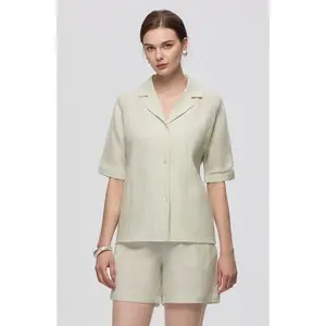 JUANA Hemp Camp Shirt - Light Mint