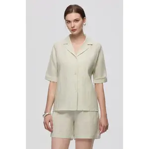 JUANA Hemp Camp Shirt - Light Mint