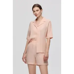 JUANA Hemp Camp Shirt - Light Peach