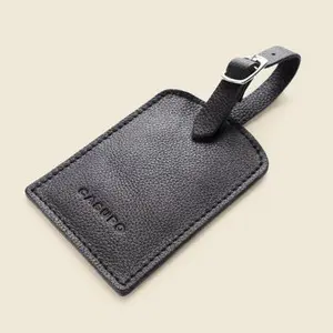 CASUPO Leather Luggage Tag - Black