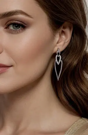 GABRIEL & CO. White Sapphire Drop Earrings