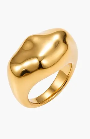 KELLERY Liquid Abstract Sculptural Ring - Gold