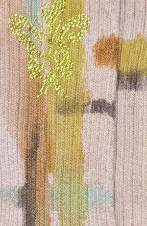 Collina Strada Crystal Embellished Organic Cotton Crew Socks