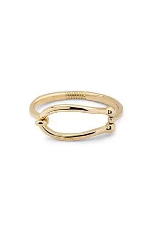 UNODE50 18k -plated Rigid Bracelet With Link And Inner Spring - Gold