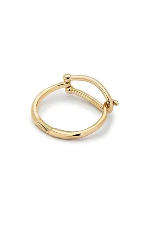 UNODE50 18k -plated Rigid Bracelet With Link And Inner Spring