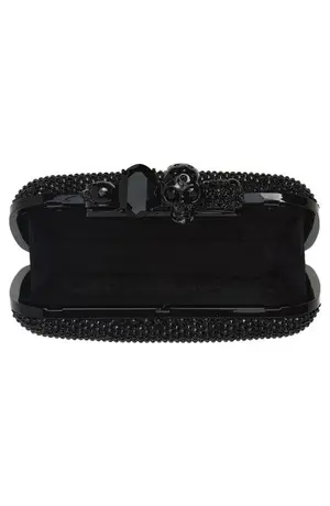 Alexander McQueen Crystal Embellished Leather Knuckle Clutch