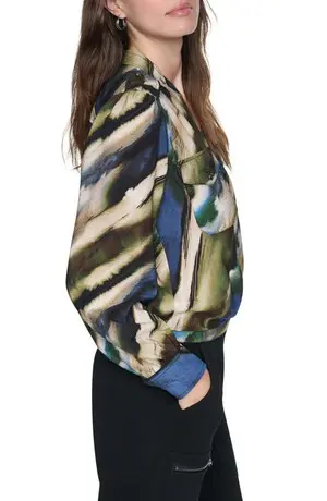 Dkny Print Surplice Top