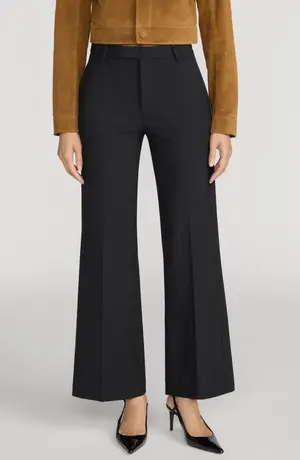FRAME The Swing High Waist Wide Leg Trousers - Black