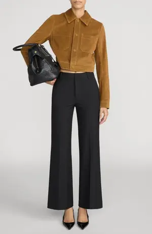 FRAME High Waist Wide Leg Trousers