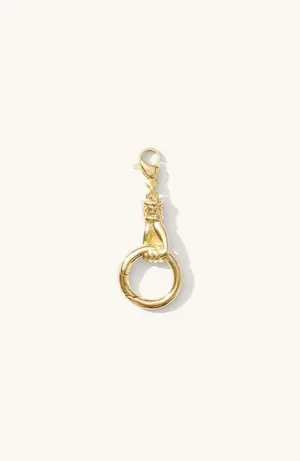 BEADS BY TARA Hand Charm Connector With Open Ring In 14k Plate - Gold