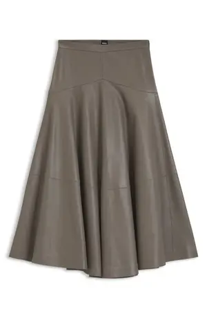 BOSS Sesola Leather Midi Skirt