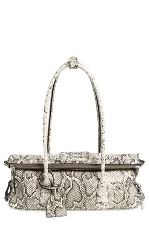 MAISON MARGIELA 5ac Snakeskin Embossed Leather East/west Shoulder Bag - Roccia