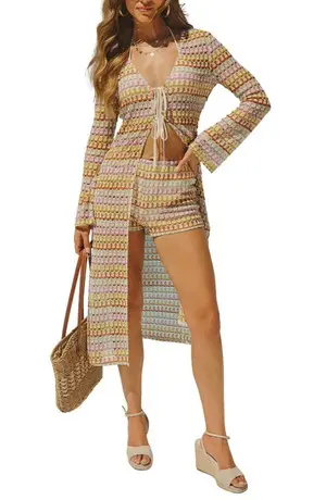 VICI Capri Calling Crochet Shorts