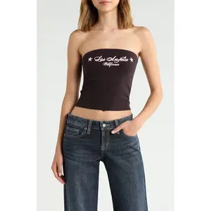 PACSUN Lac Crop Tube Top - Black