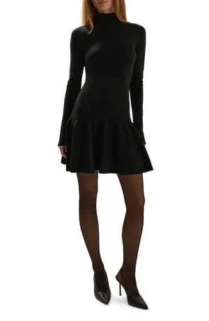 FAVORITE DAUGHTER The Perfect Daughter Long Sleeve Minidress - Black
