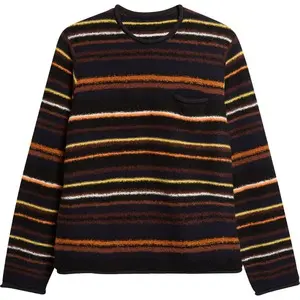 Sacai Stripe Mixed Knit Pullover - Black Multi