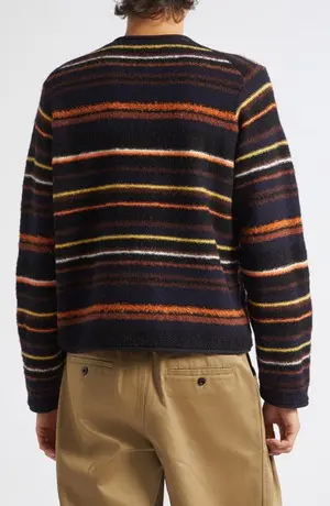 Sacai Stripe Mixed Knit Pullover