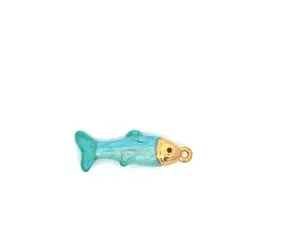 GEMINI JEWELRY Enamel Coastal Fish Charm - Blue