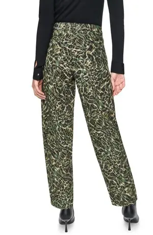 Dkny Print Barrel Leg Sanded Twill Pants
