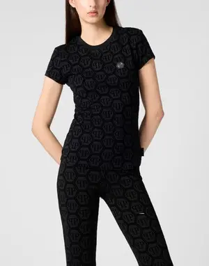 Philipp Plein Sexy Pure Fit T-shirt Jacquard Monogram Monogram - Black