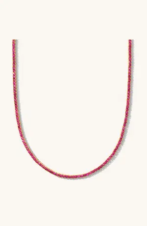 BEADS BY TARA Everyday Tennis Necklace - Ruby