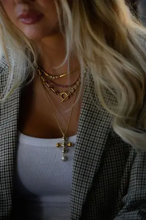 BEADS BY TARA Tennis Necklace With Simulated