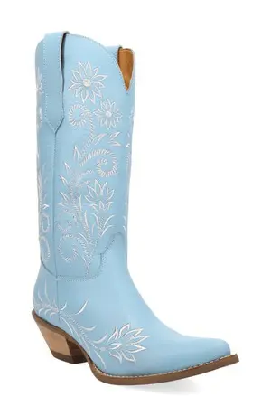 DINGO Buttercup Embroidered Western Boot Blue
