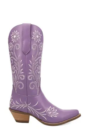 DINGO Buttercup Embroidered Western Boot - Lavender