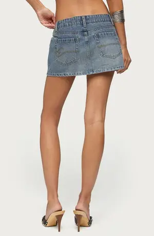 EDIKTED Verena Denim Microskirt