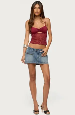 EDIKTED Verena Denim Microskirt