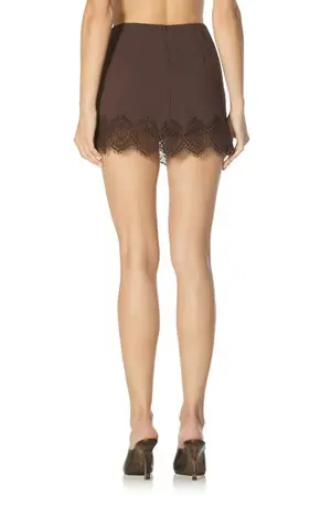 AFRM Apollo Lace Trim Miniskirt