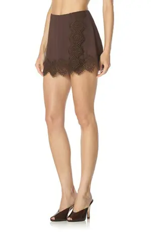 AFRM Apollo Lace Trim Miniskirt
