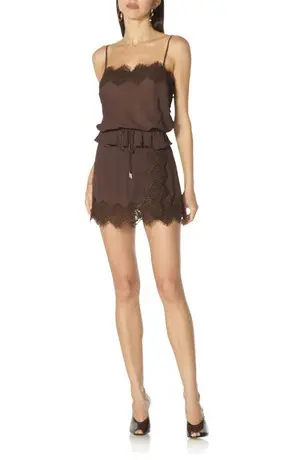 AFRM Apollo Lace Trim Miniskirt