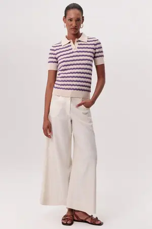 EXQUISE Priscila Polo Knit Blouse
