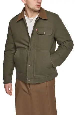 LEVI'S Cotton Canvas Zip Jacket - Olive