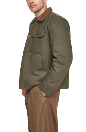 LEVI'S Cotton Canvas Zip Jacket - Olive