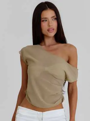 OUTCAST Alexus Longline Top - Tan