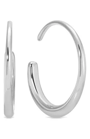 Ettika Circle Threader Hoop Earrings Silver