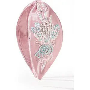 HAIR DRAMA CO. Embellished Knotted Hair Band - Light Pink