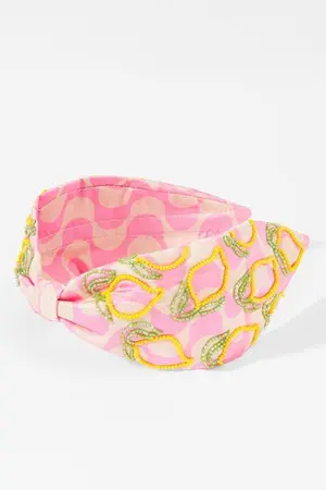 HAIR DRAMA CO Lemon Pop Printed Knotted Headband