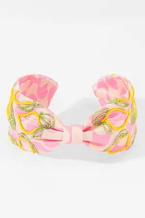 HAIR DRAMA CO Lemon Pop Printed Knotted Headband
