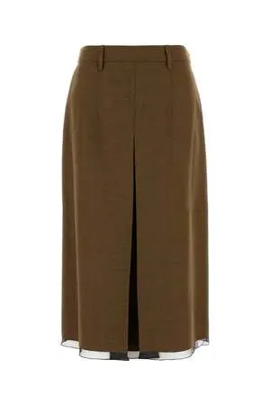 Prada Wool Skirt - Brown
