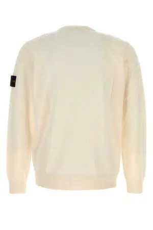 Stone Island Ivory Wool Sweater